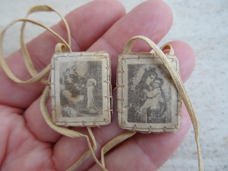 Religious Antique Catholic Scapular Reliquary Relic Shrine Cards ...