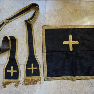 Antique Religious Catholic Embroidered Clergy Priest Stola of Cloth and ...