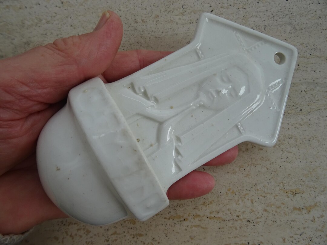 Religious Art Deco Catholic Holy Water Font Stoup of Porcelain With ...