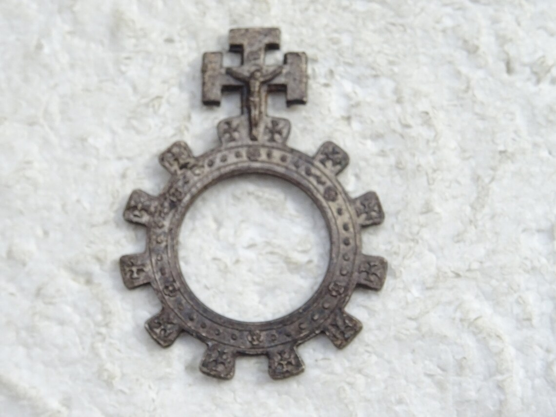 Religious Antique French Silver Plated Catholic Finger Chaplet Decade ...