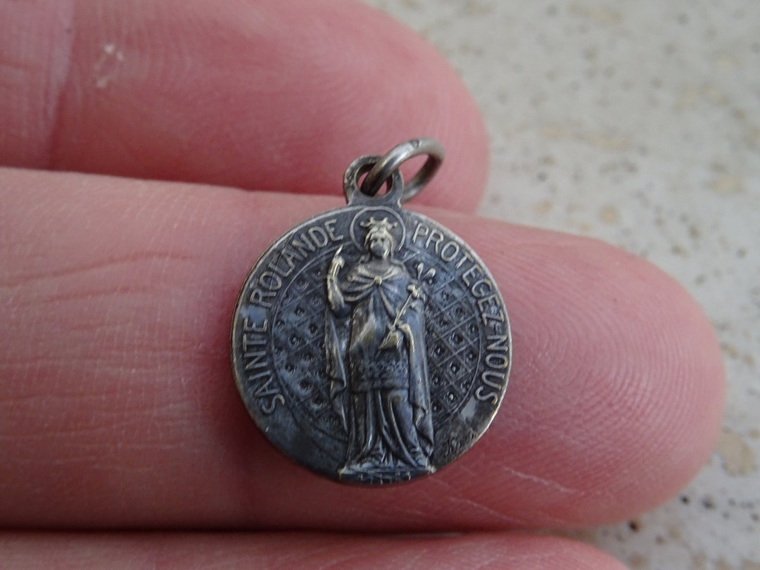 Religious Antique French Silver Plated Catholic Medal Pendant Charm ...