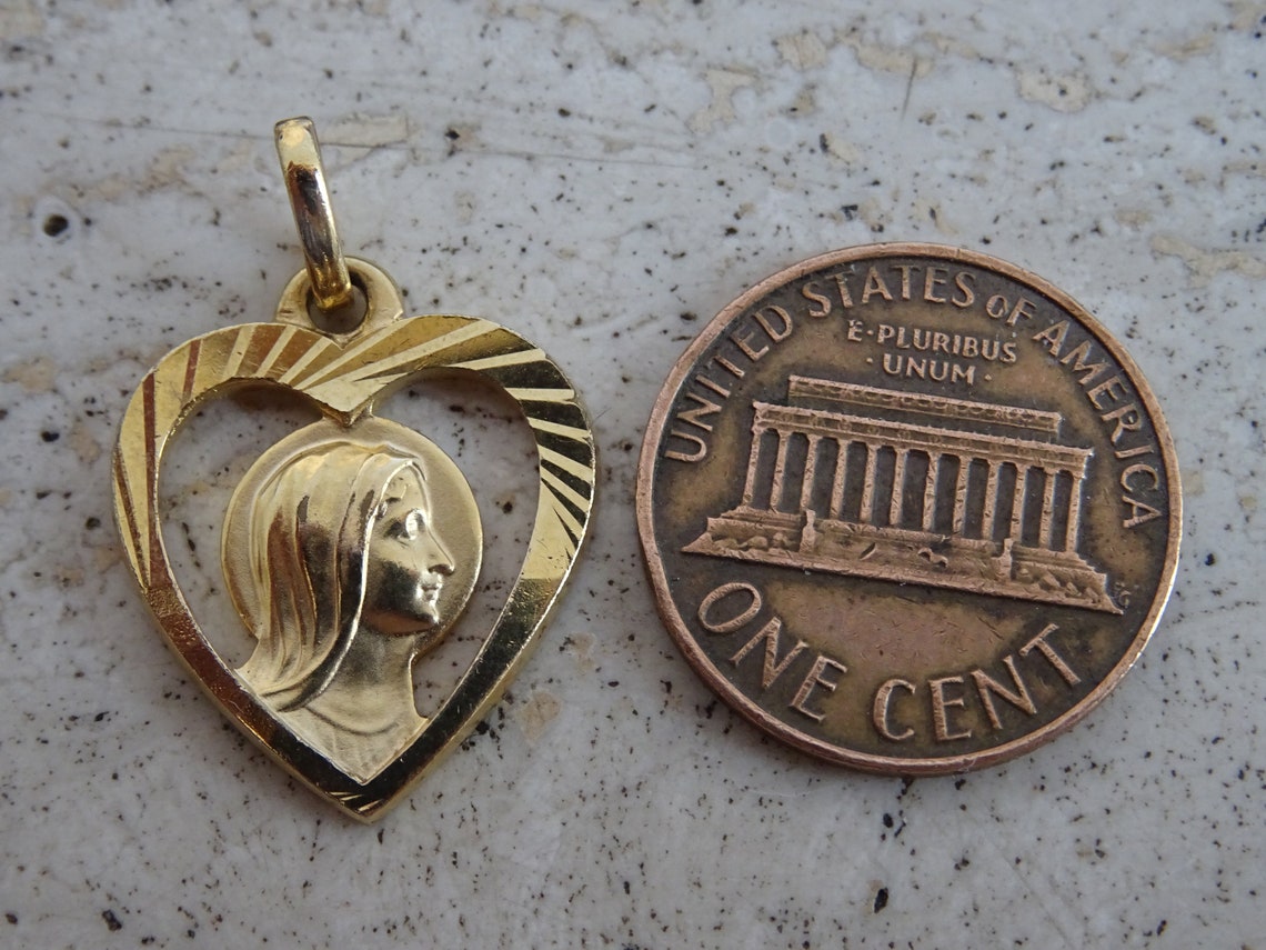 Religious Gold Plated Catholic Medal Pendant Holy Charm | Etsy