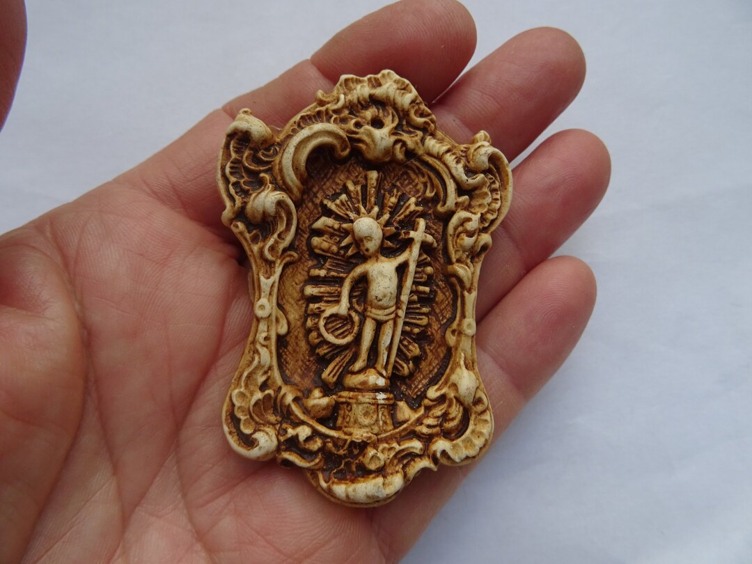 Religious Antique Catholic Monastery Work Klosterarbeit Wax Taper ...