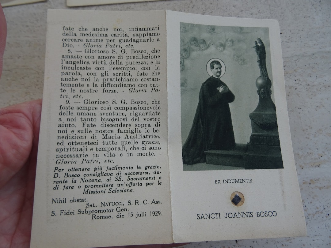 Religious Antique Catholic Shrine Card With Reliquary Relic Piece of ...