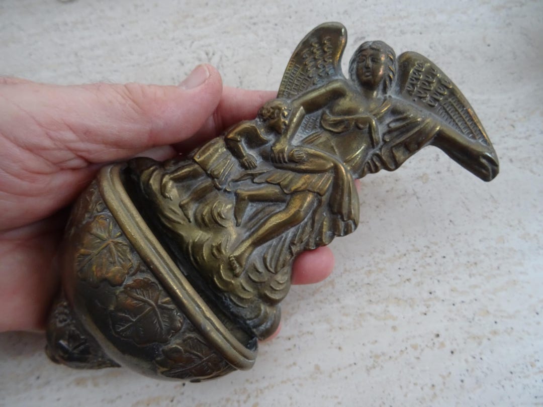 Religious Antique Catholic French Copper Holy Water Font Stoup With ...