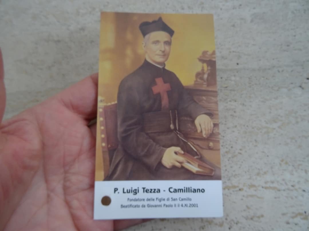 Religious Catholic Card Shrine Reliquary Relic of the Cloth of Blessed ...