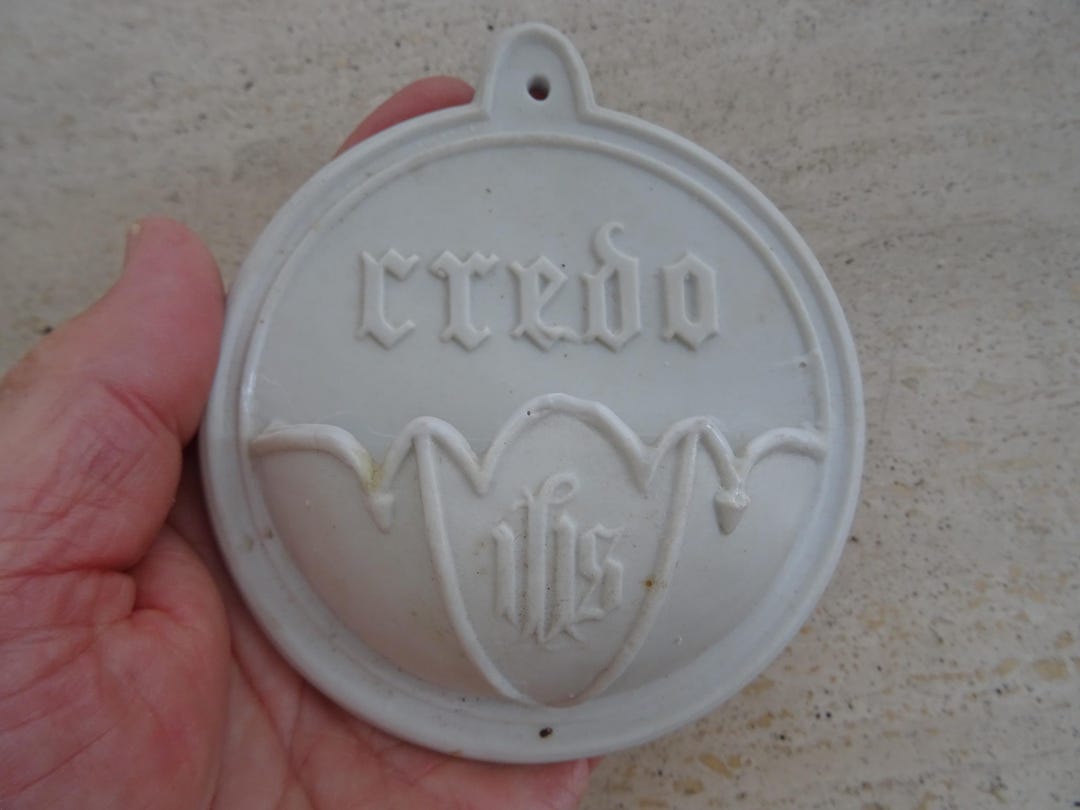 Religious Catholic French Porcelainen Holy Water Font Stoup With the ...