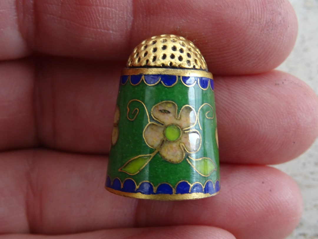 Vintage French Enameled Thimble Thimbleful With Flowers. ( 9 ) - Etsy