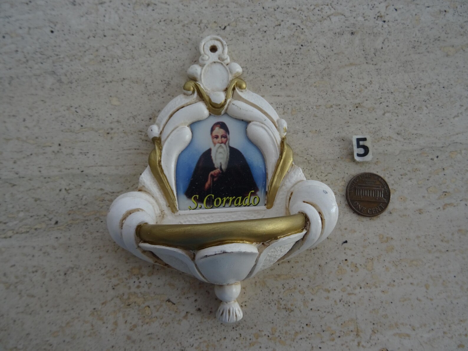Religious Catholic Holy Water Font Stoup With Saint Corrado. ( XX 5 ...