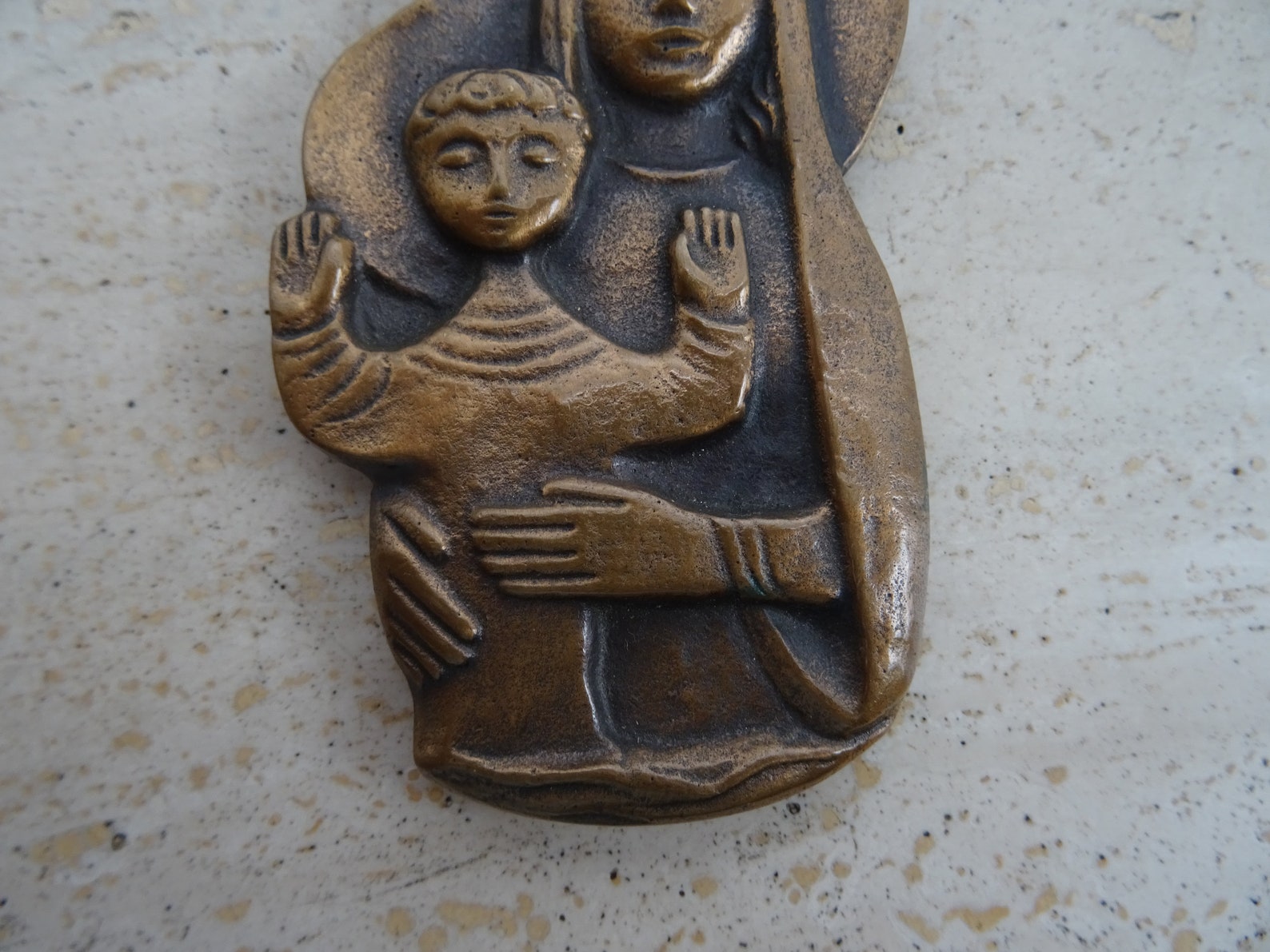 Big Religious Catholic Bronze Medal Pendant Medallion Memorial Tablet ...