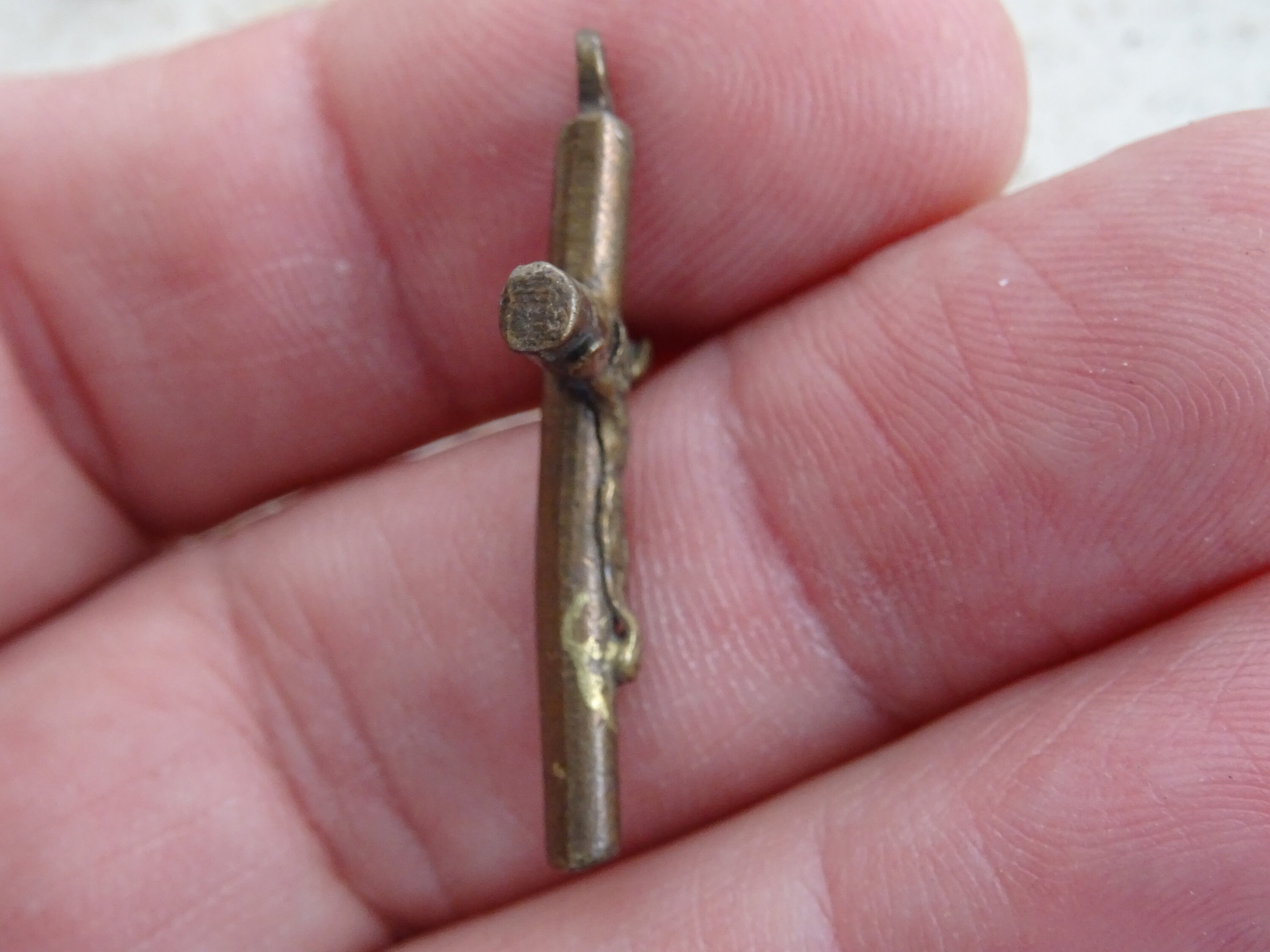 Religious Antique French Catholic Copper Crucifix Pendant Cross ...