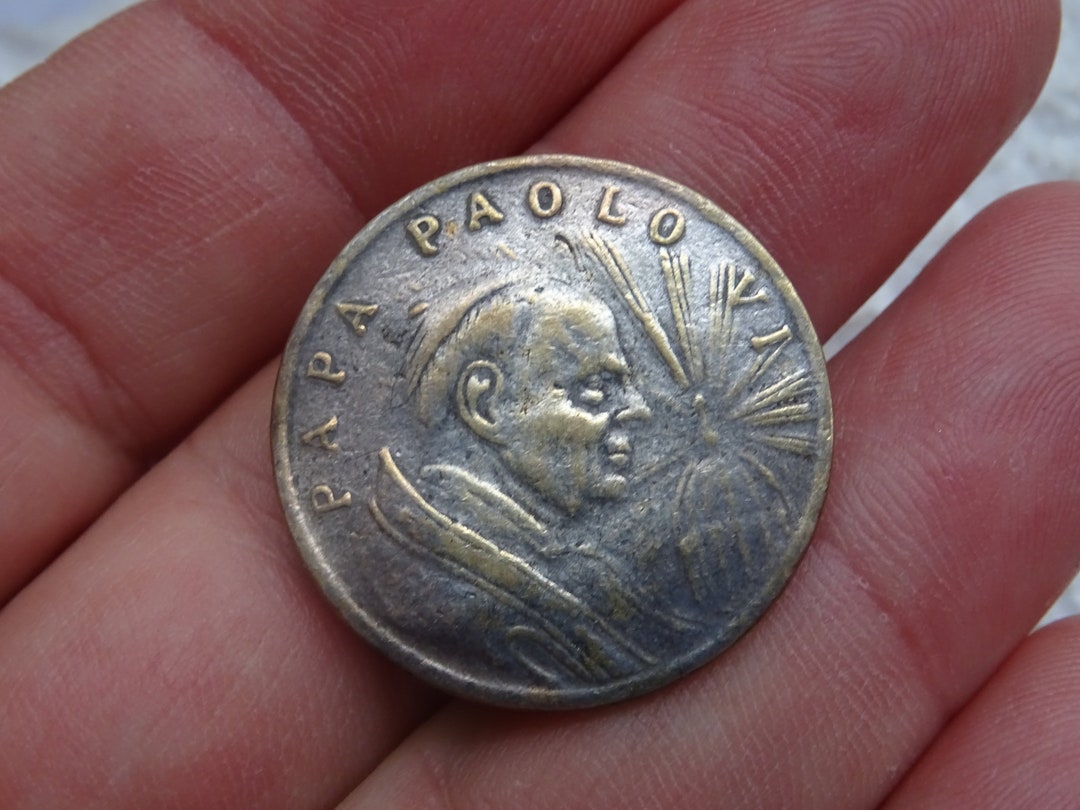 Religious Silver Plated Catholic Vatican Medal Medaillon Token ...