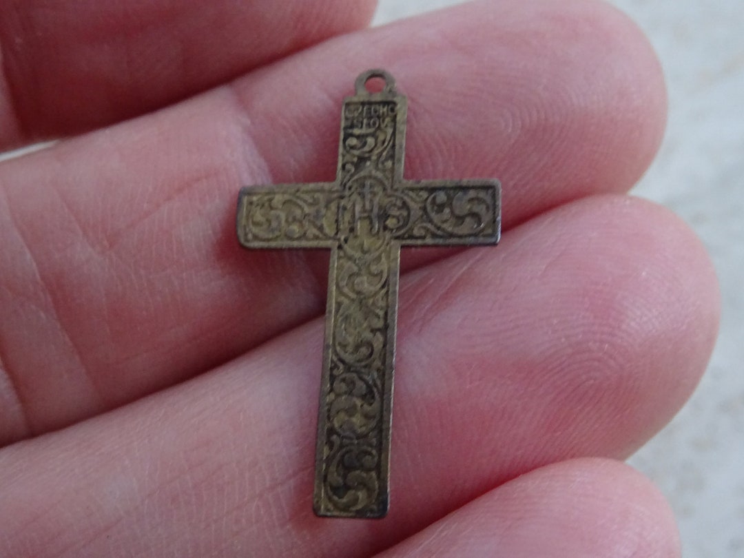 Religious Antique Copper Crucifix Pendant Cross Pectoral Cross Holy ...