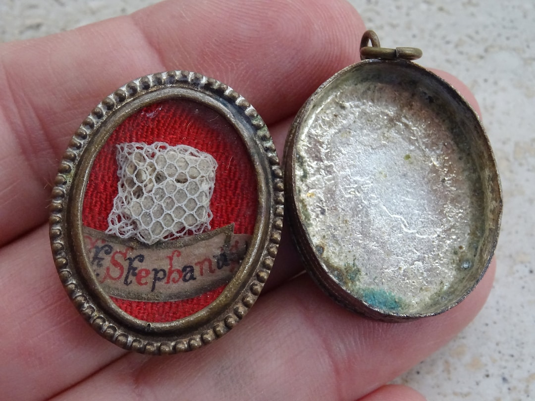 Rare Religious Antique Catholic Silver Plated Shrine Medal Pendant With ...