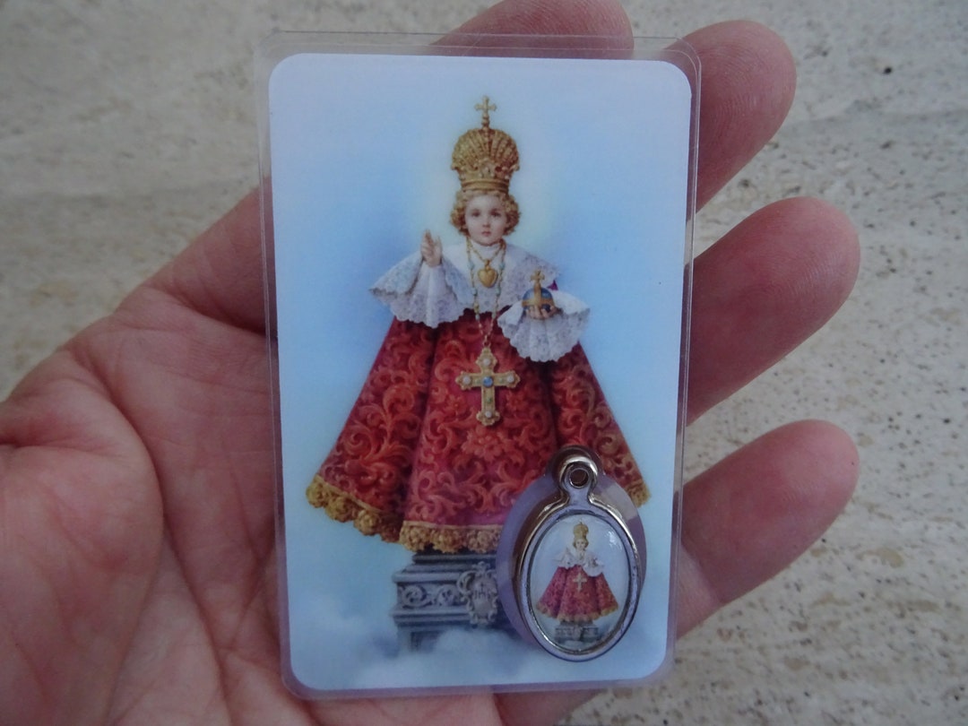 Religious Plastified Catholic Card of Infant Jesus of Prague With ...