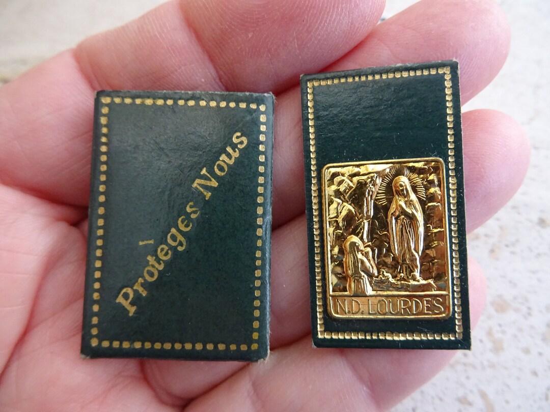 Religious Vintage French Catholic Holder Shrine of Holy Virgin Mary ...