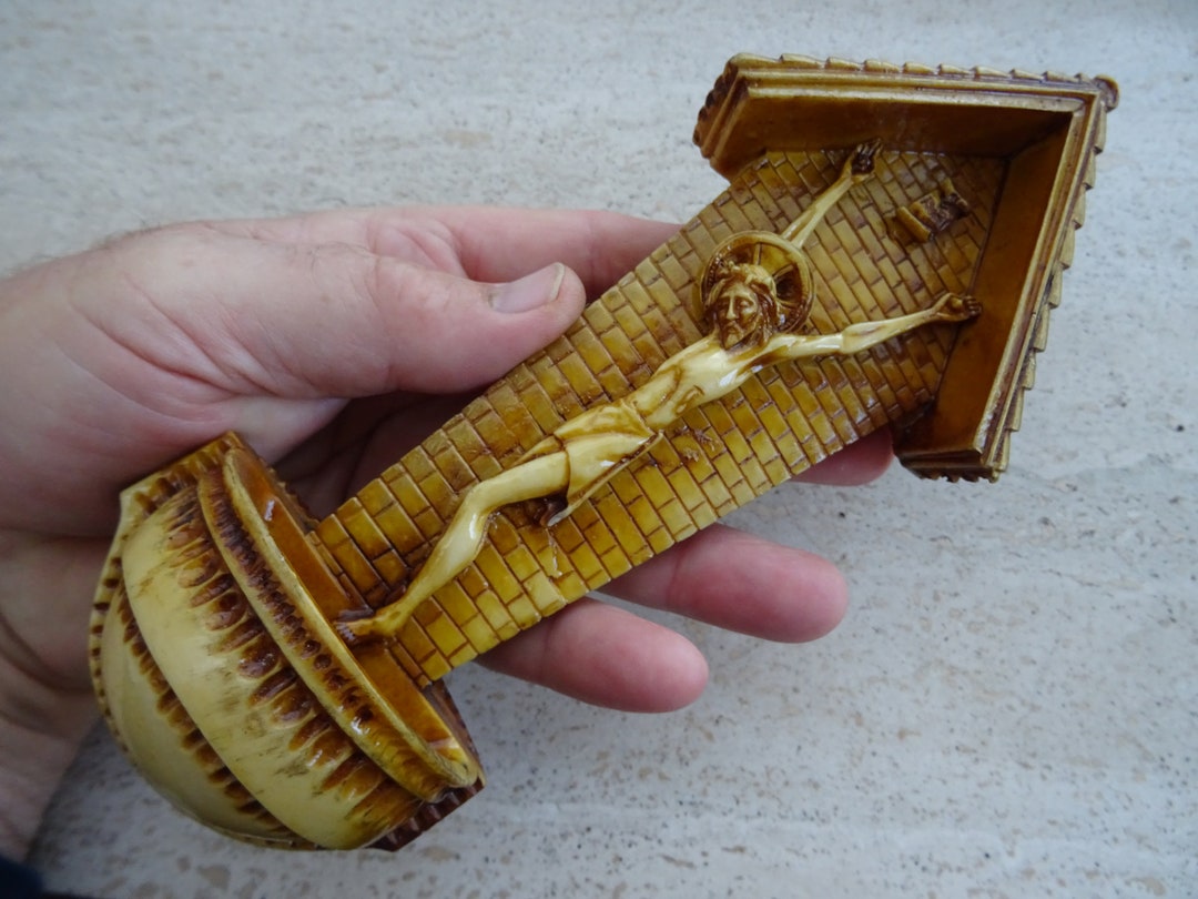 Religious Vintage Catholic French Holy Water Font Stoup Holy Jesus ...
