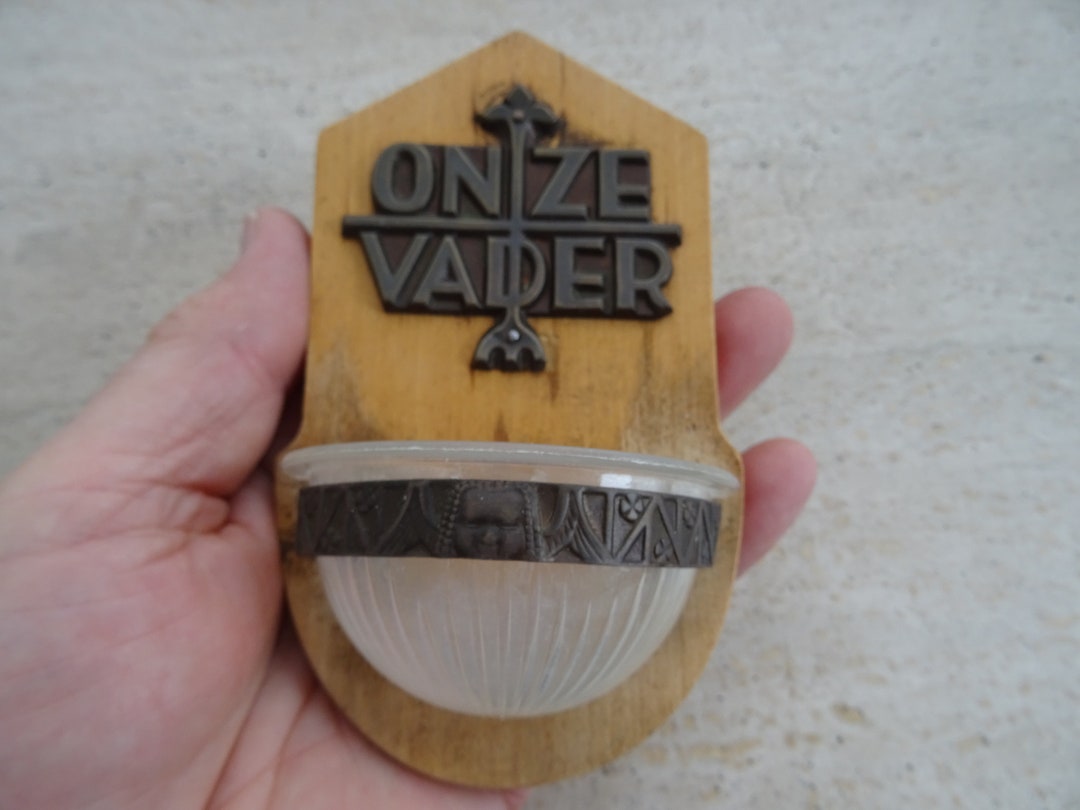 Religious Catholic Wooden Holy Water Font Stoup of "our FATHER " Onze ...