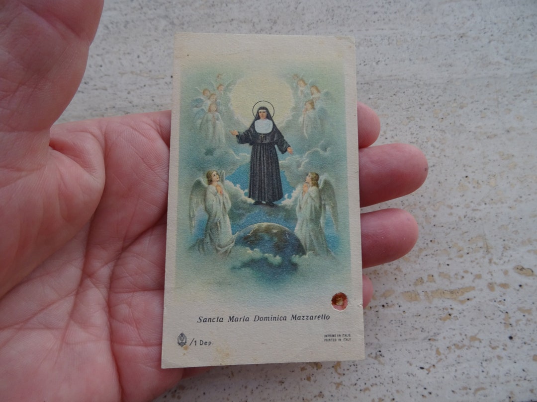 Religious Catholic Card Shrine Reliquary Relic of the Cloth of Blessed ...