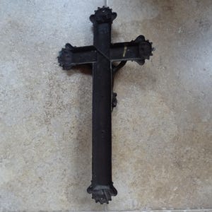Big Religious French Bronze Catholic Crucifix Pendant Cross Pectoral ...
