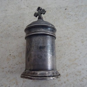 Religious Antique French Silver MARKED Chrismatorium Holder Shrine ...