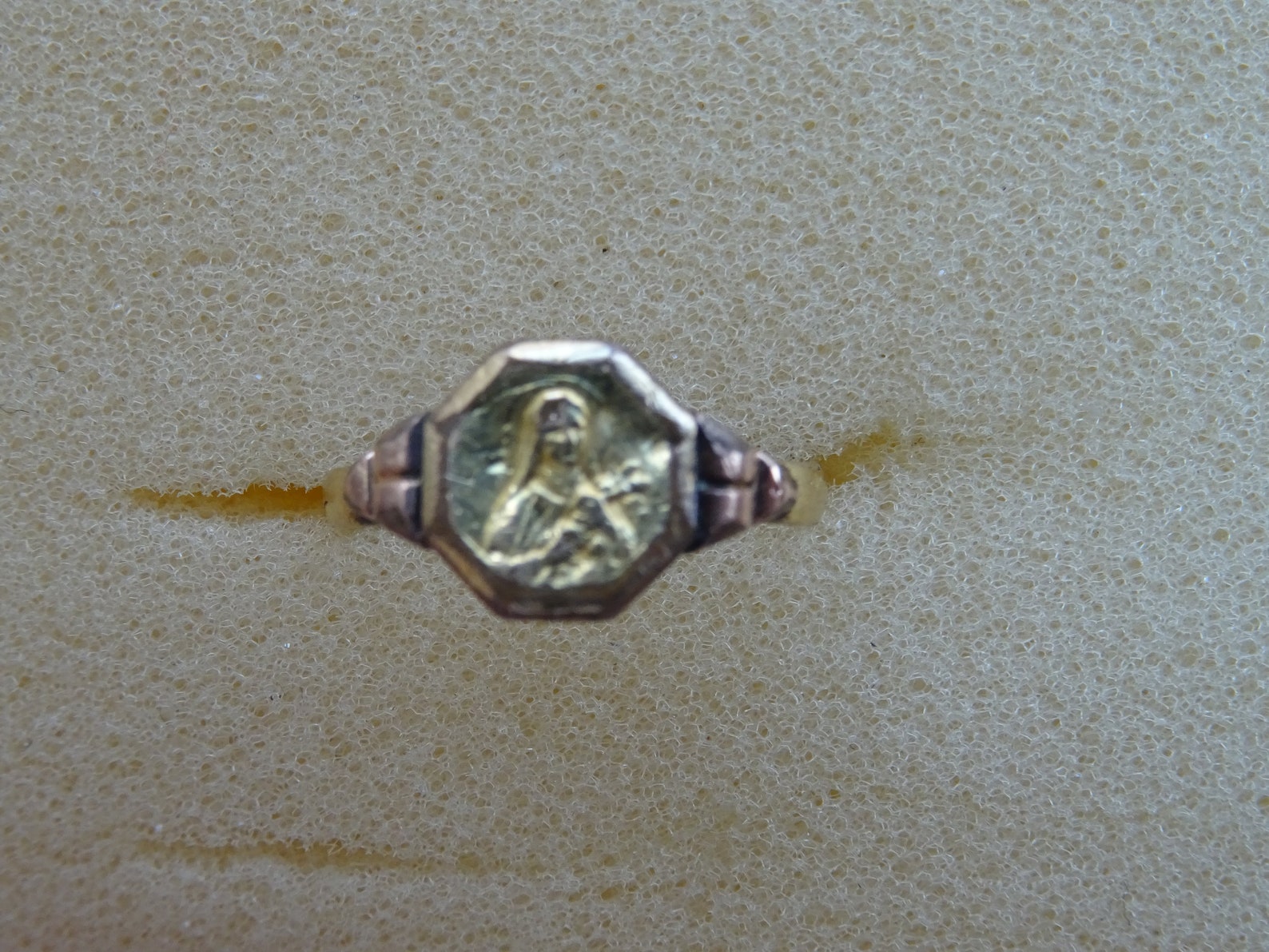 Religious Antique Vermeil Gold Plated French Catholic Ring Christian ...