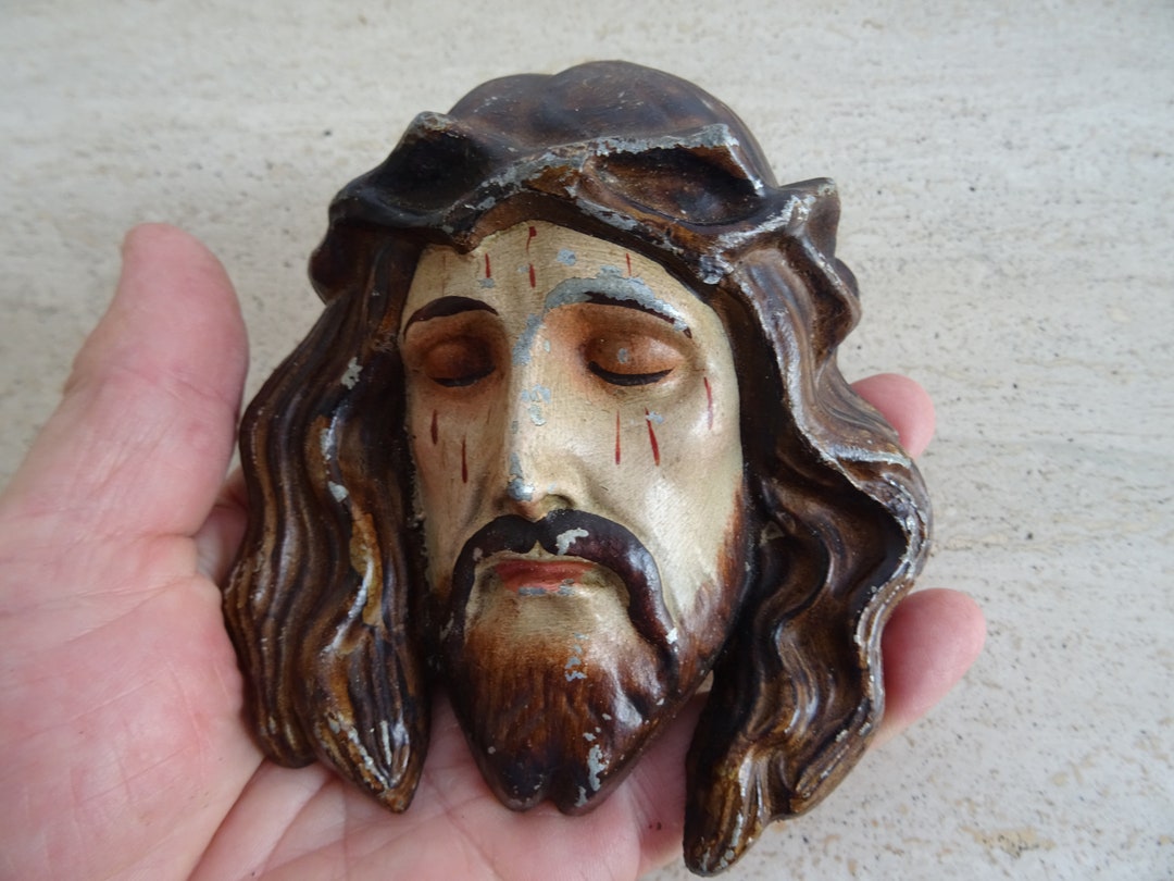 Religious Antique French Catholic Silvered Painted Solid Plaque Torso ...