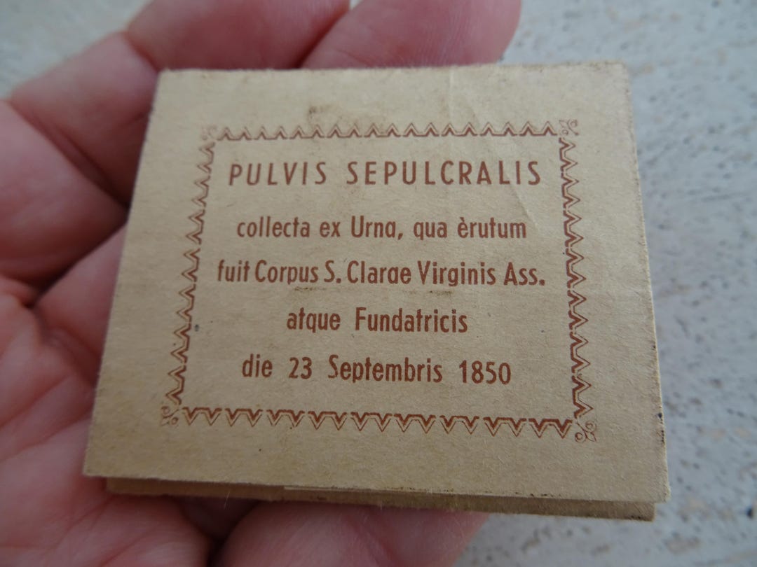 Religious Antique Catholic Card Shrine With Pulvis Sepulcralis” — Tomb ...