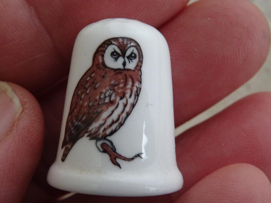 Vintage Porcelainen Thimble Thimbleful With Owl. ( YY 12 ) - Etsy