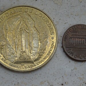 Religious Copper Medal Token of Holy Virgin Mary Our Lady and Basilique ...