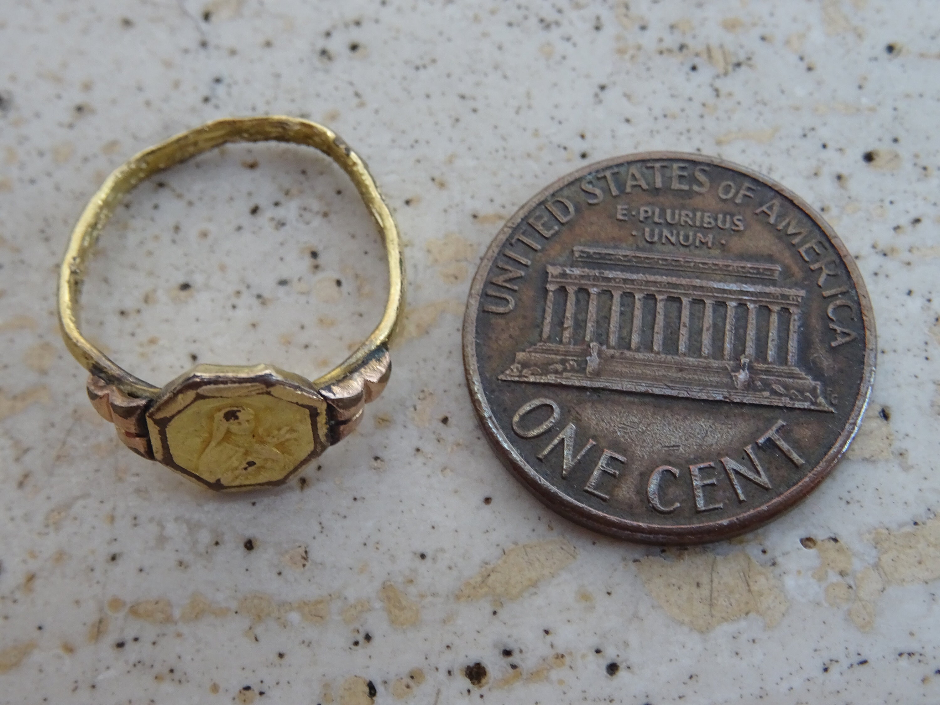 Religious Antique Vermeil Gold Plated French Catholic Ring Christian ...