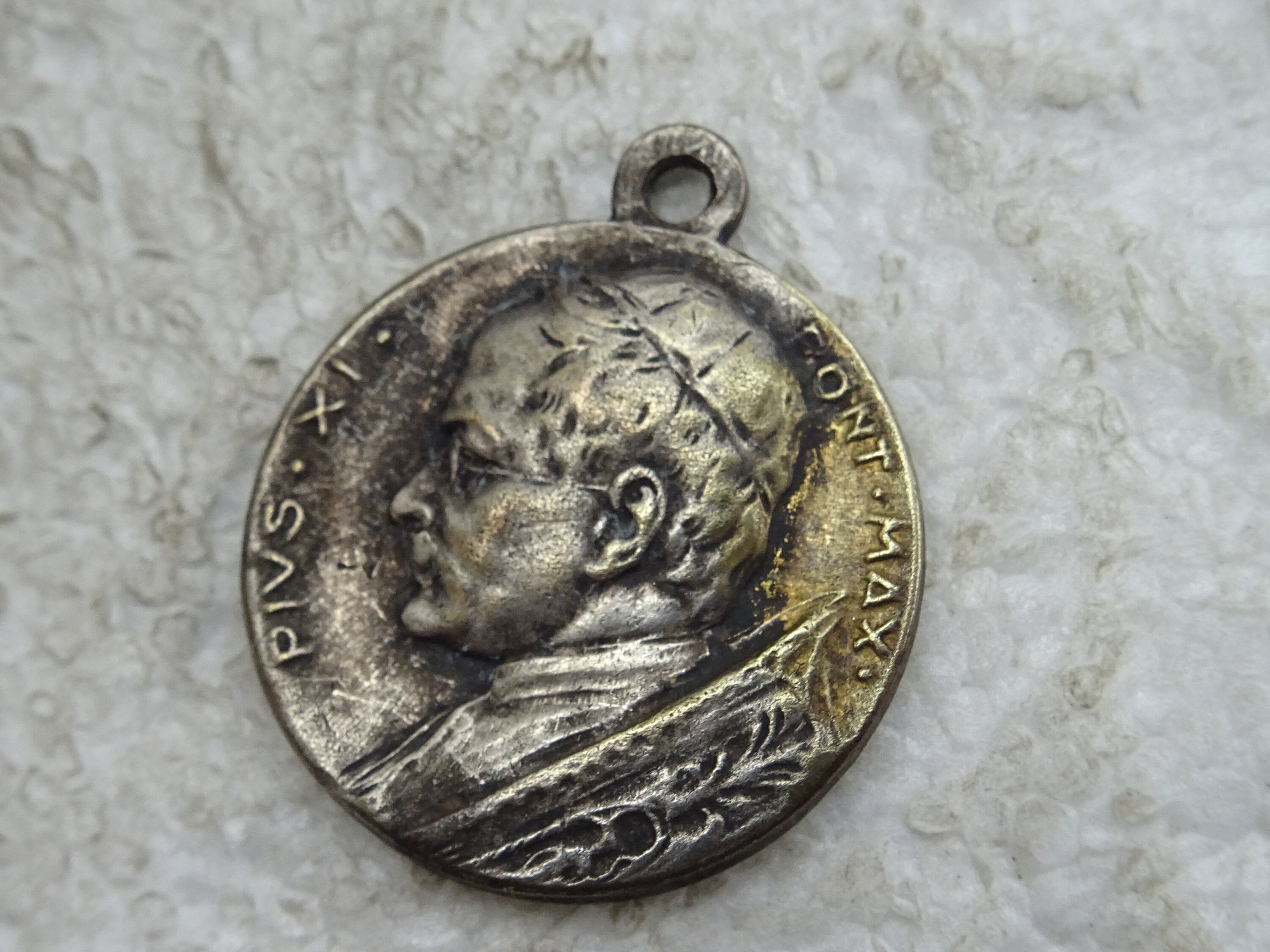Religious Catholic Silvered Medal Pendant Medaillon Charm Medallion of ...
