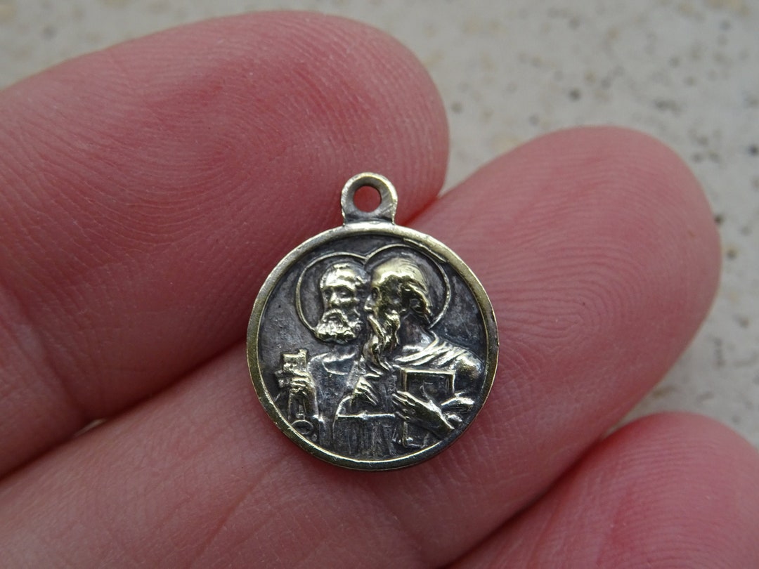 Religious Silver Plated Catholic Medal Pendant Medaillon Holy Charm ...