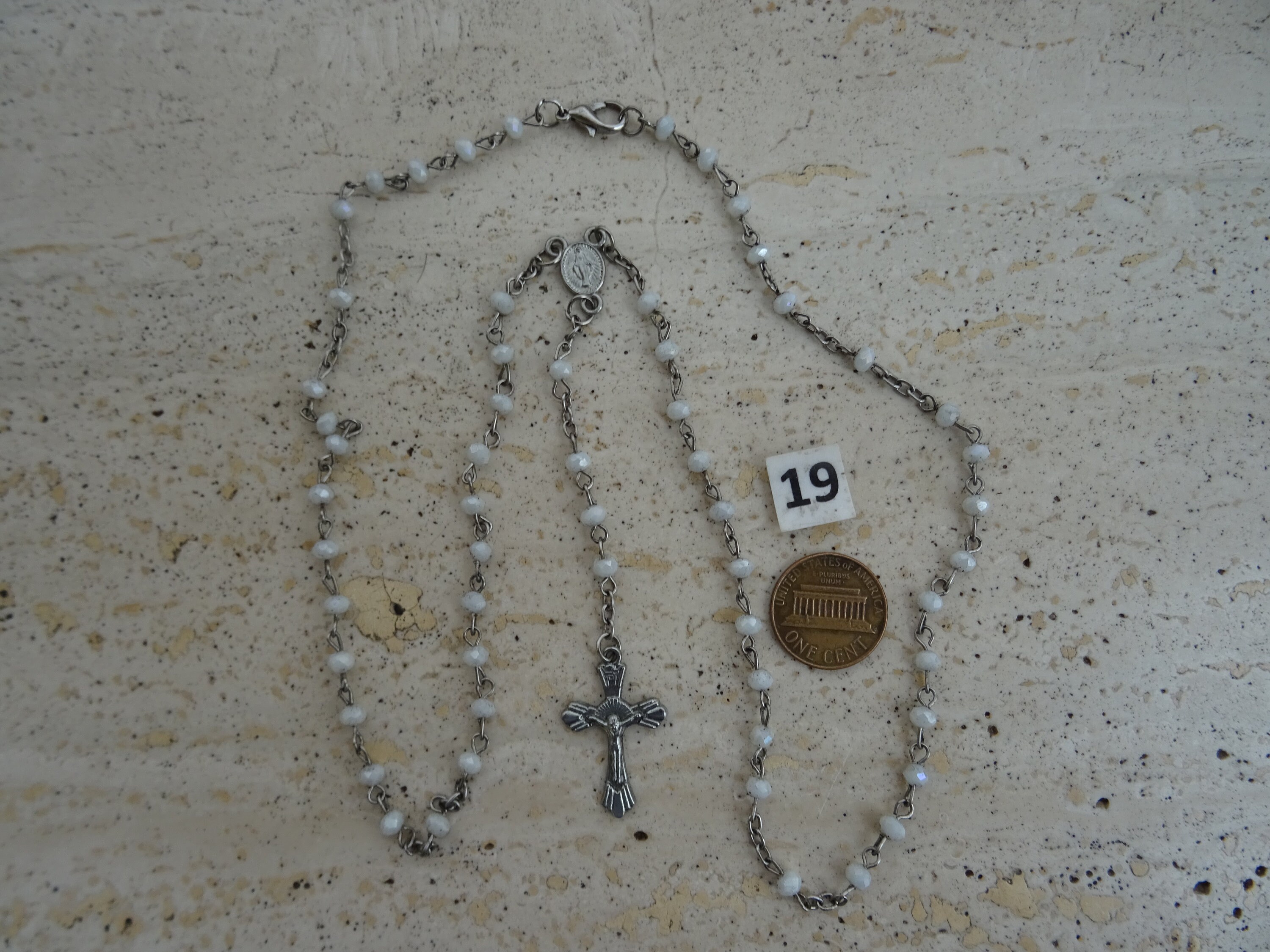 Religious French Catholic Chain Necklace Rosary With White - Etsy UK