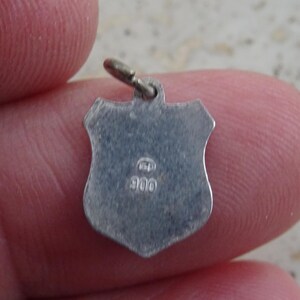Vintage Silver ( MARKED 900 ) Enameled Travel Shield Charm, Memory ...