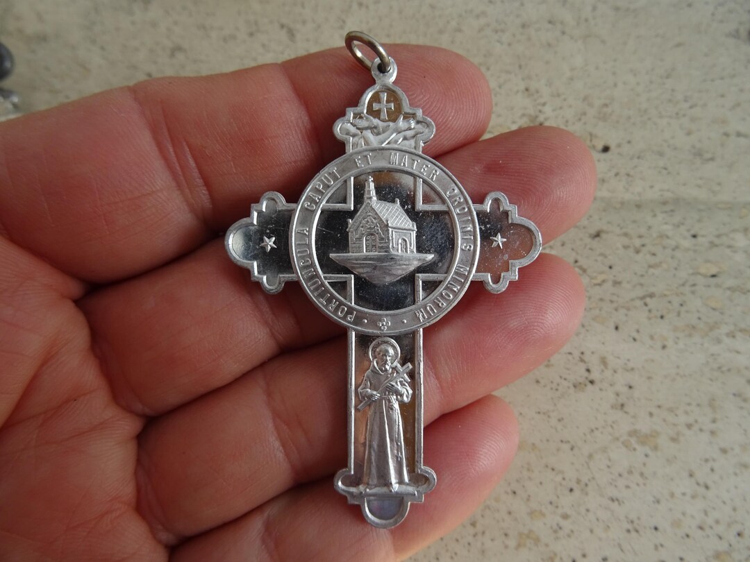 Religious French Catholic Aluminum Cross Crucifix of Saint Francis ...