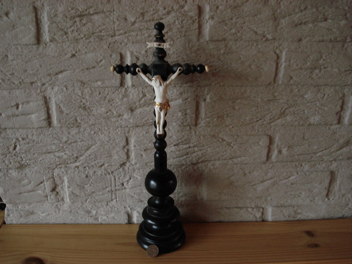 Religious Antique French Catholic Black Wooden Standing Cross - Etsy