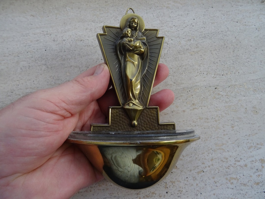 Religious Catholic Copper Holy Water Font Stoup of Holy Water Font ...