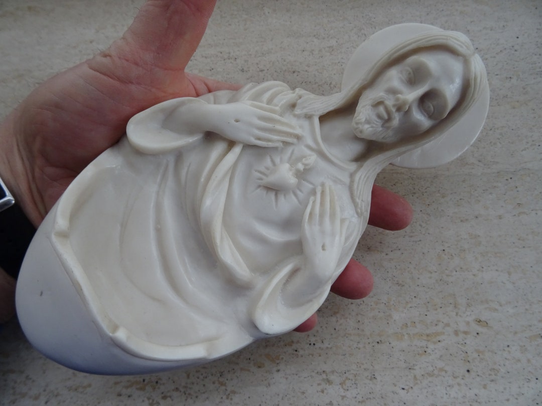Religious Vintage Catholic Holy Water Font Stoup of Holy Jesus Christ ...