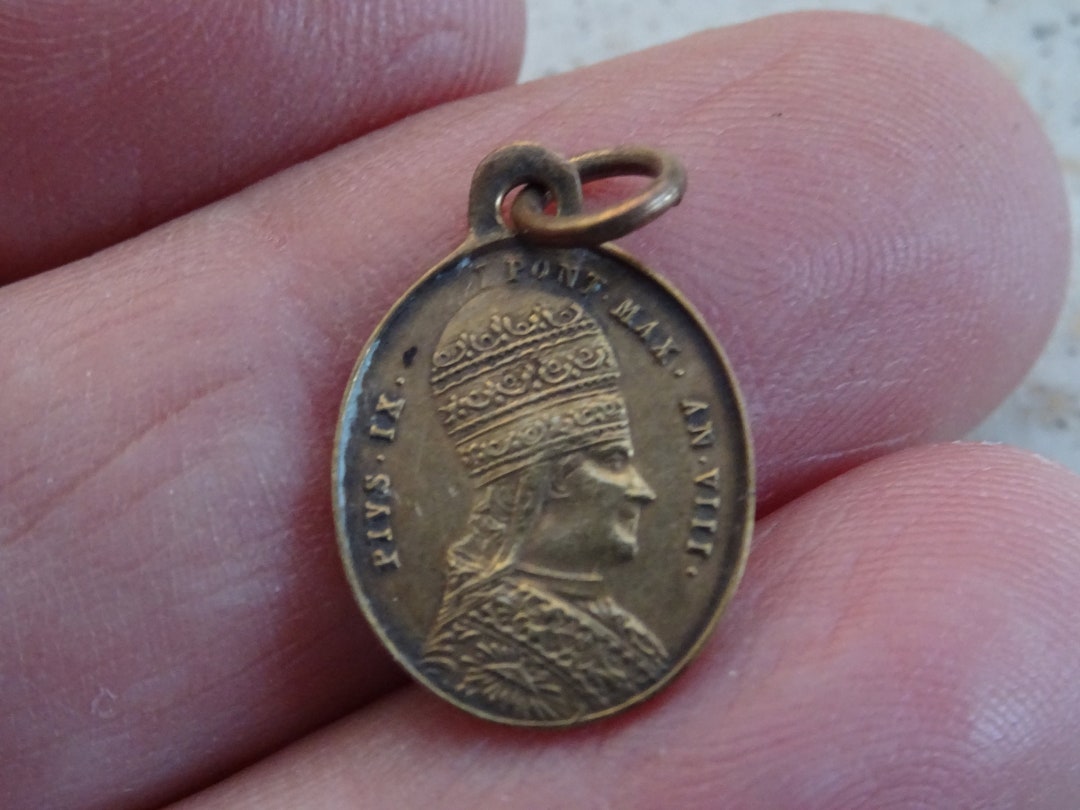 Religious Copper Catholic Medal Pendant Medallion Holy Charm of Pope ...