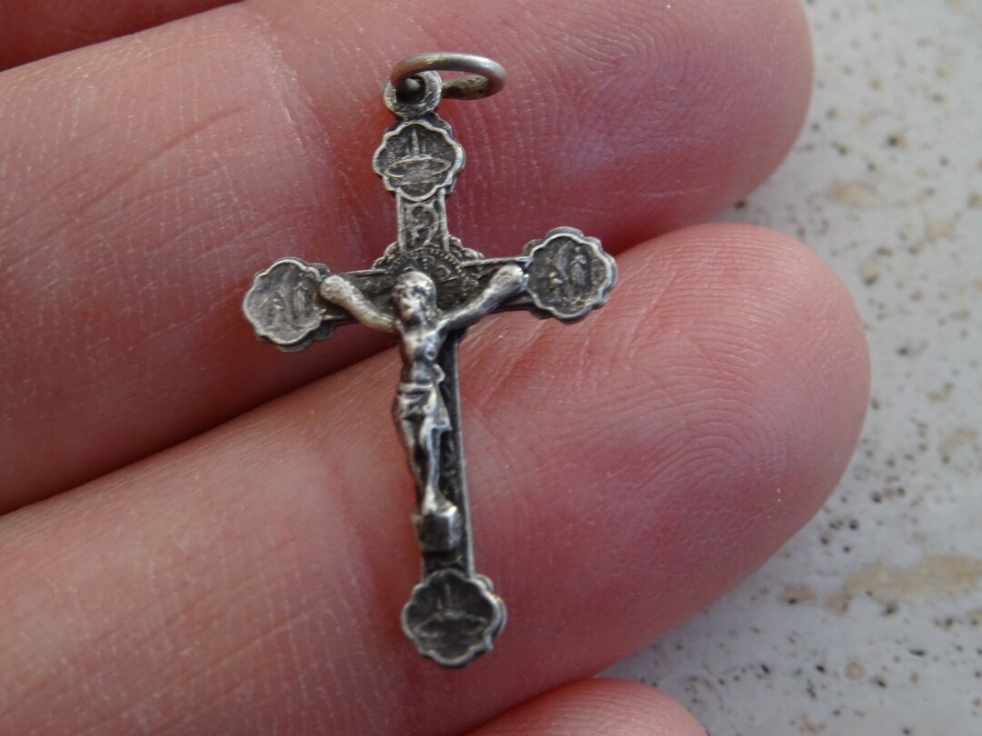 Religious Antique Silver ( MARKED ) French Catholic Crucifix Pendant ...