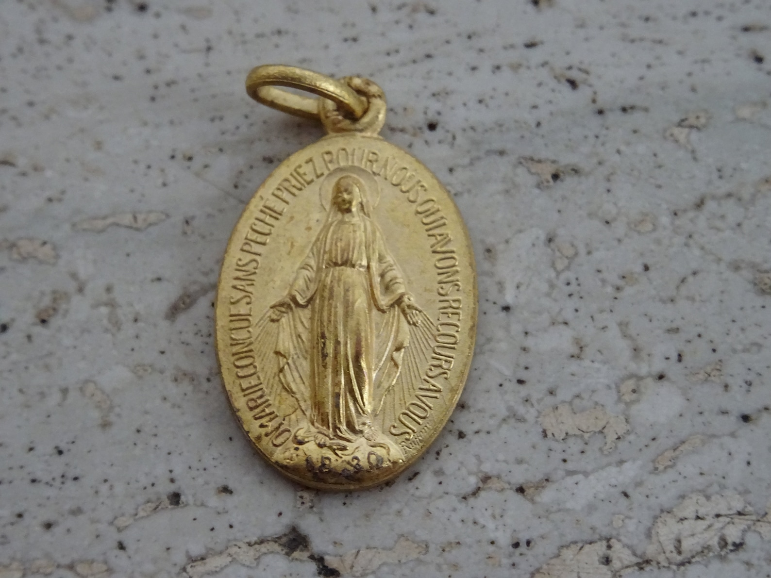 Religious Antique French Vermeil Gold Plated Medallion Pendant ...
