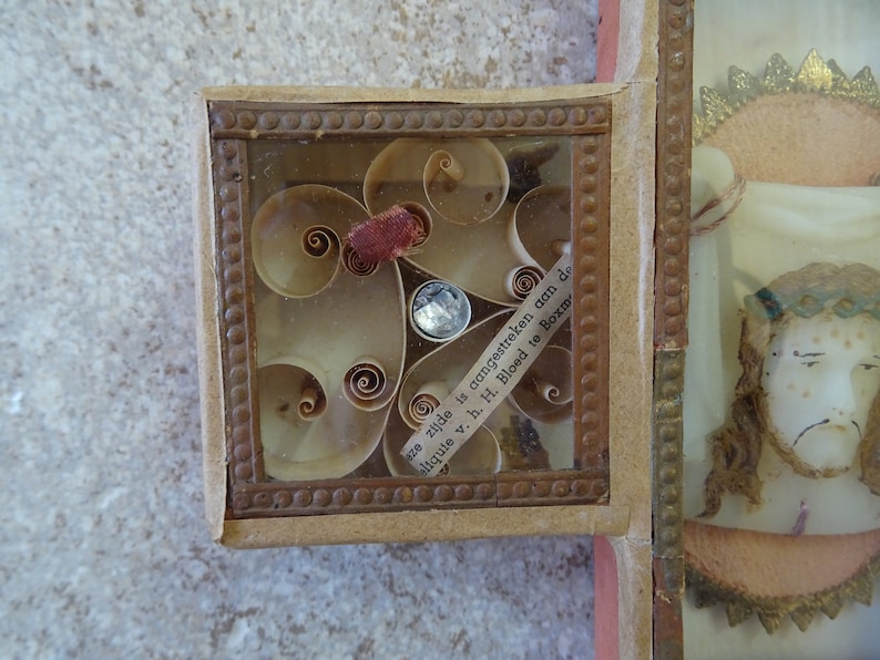 Religious Antique Wooden Shrine Pendant With Reliquary of - Etsy