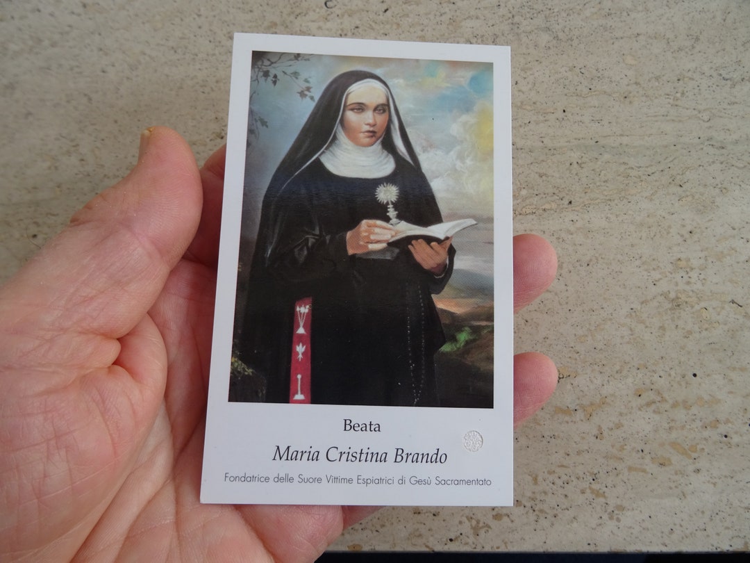 Religious Catholic Card Shrine Reliquary Relic of the Cloth of Blessed ...