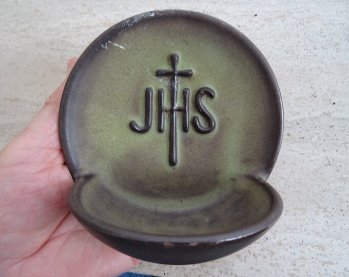 Religious Catholic French Holy Water Font Stoup of Ceramics Pottery ...