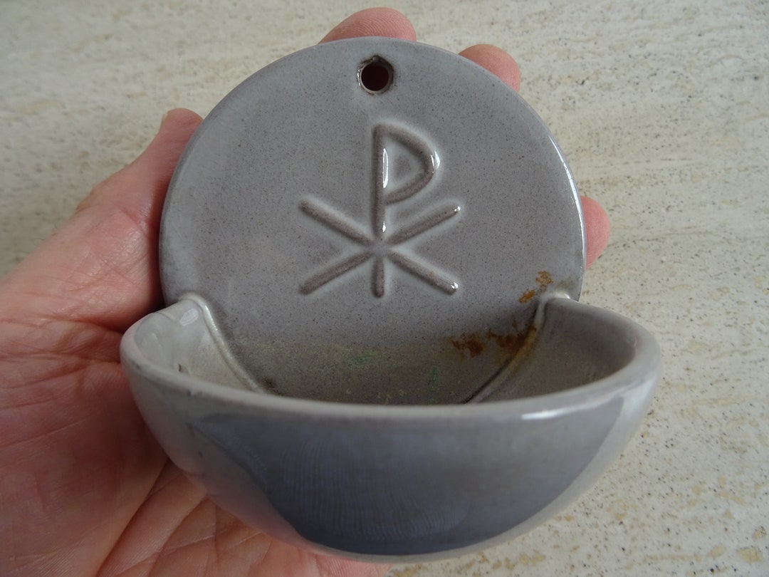 Religious Catholic Holy Water Font Stoup of Porcelain of PAX. ( L 24 ...