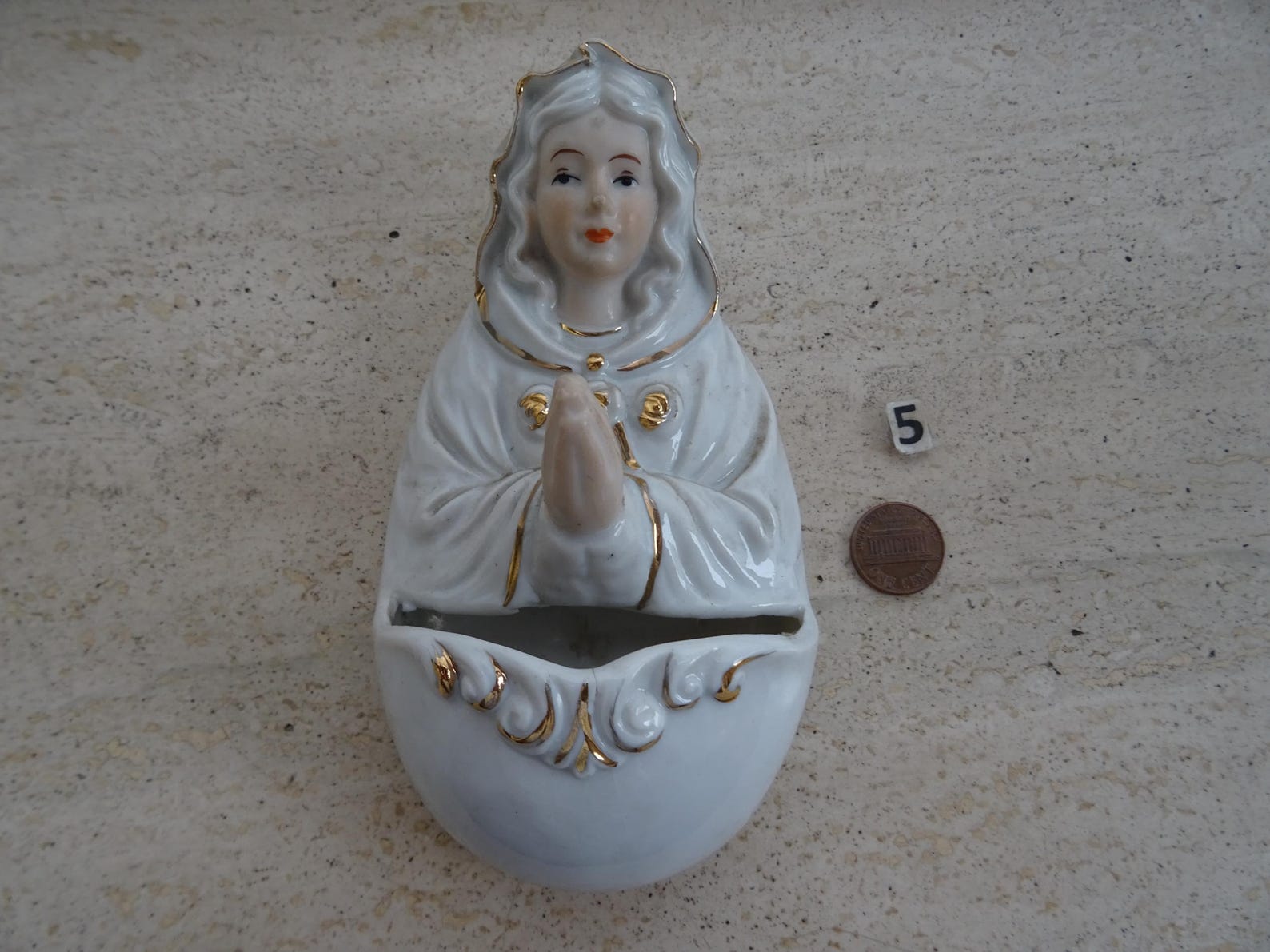 Regious Catholic Holy Water Font Stoup With a Praying Holy Virgin Mary ...
