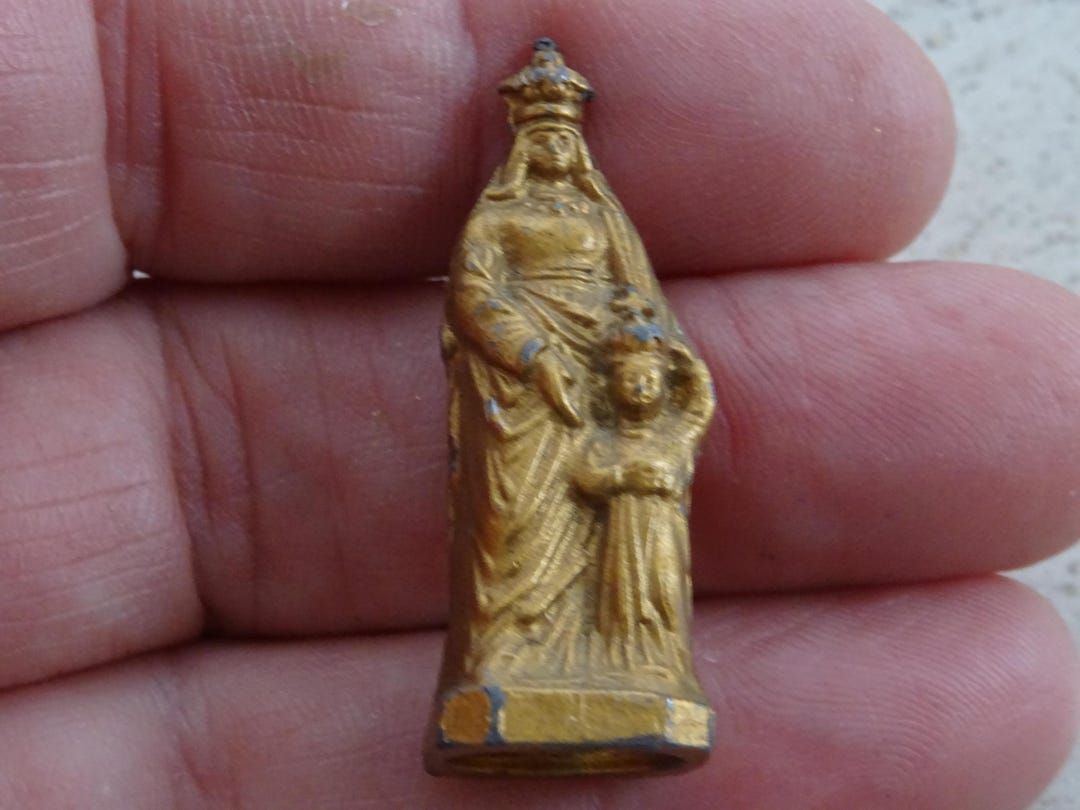 Religious Antique French Copper Catholic Statue of Holy Virgin Mary ...