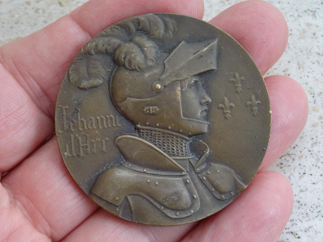 Religious Antique French Bronze Plaque Token Medal Medallion of Saint ...