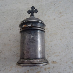 Religious Antique French Silver MARKED Chrismatorium Holder Shrine ...